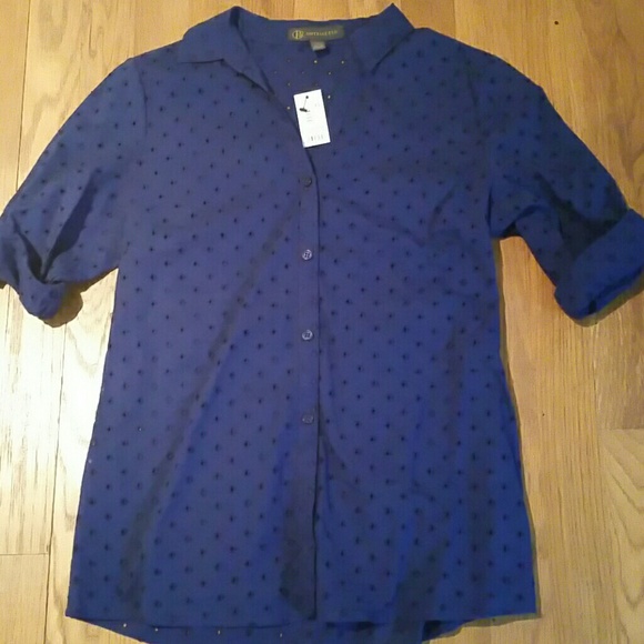 The Limited | Tops | Navy Eyelet Button Down From The Limited | Poshmark