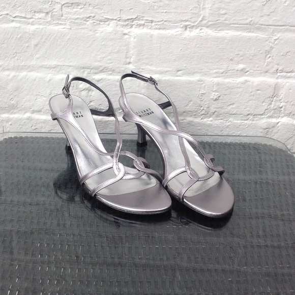 Stuart Weitzman | Shoes | Stuart Weitzman Silver Sandal Heels | Poshmark