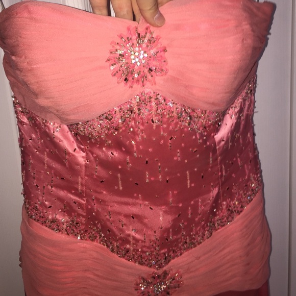 Dresses | Long Pink Zip Up Dress With Leg Slit | Poshmark