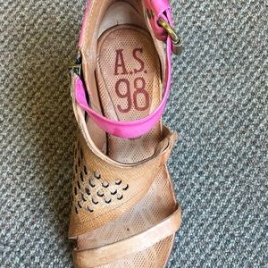A.S.98 | Shoes | As98 Leland Bambu Pink Leather Sandals | Poshmark