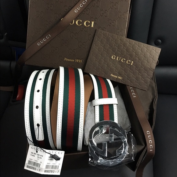 All White Gucci Belt | semashow.com