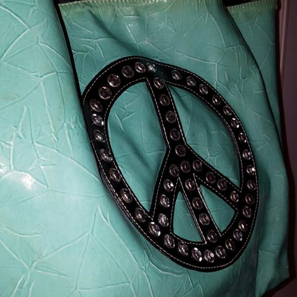 Bags | Large Light Green Peace Sign Purse | Poshmark