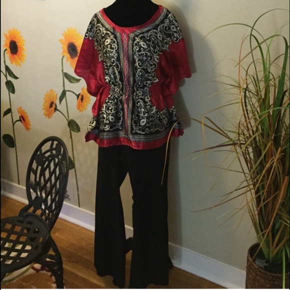 HeartSoul | Tops | Red Silky Type Top Size Large | Poshmark