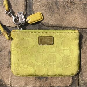 78% off Coach Handbags - COACH LEMON YELLOW LIME LEATHER PURSE from T's ...