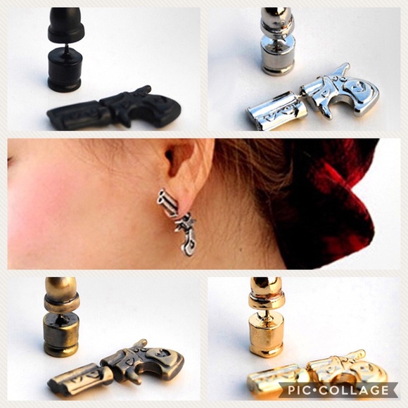 Jewelry | Nwt Gun And Bullet Stud Earrings Halloween | Poshmark