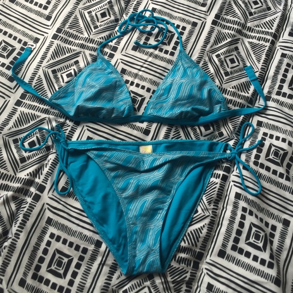 Lilu | Swim | Pacsun Triangle Blue Bikini | Poshmark