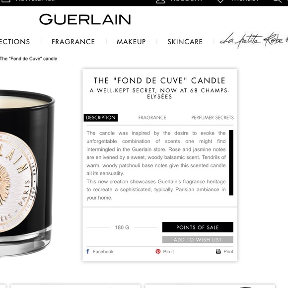 GUERLAIN | Accessories | Rare Guerlain Fond De Cuve Candle 68 Brand New ...