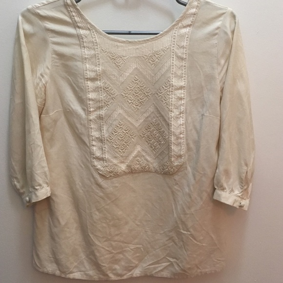 Ecote | Tops | Eggshell Indian Embroidered Top | Poshmark