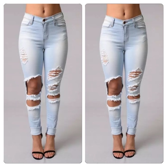 Pants & Jumpsuits | Blue Ripped Denim | Poshmark