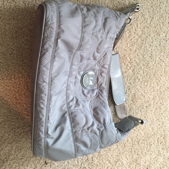 Coach | Bags | Authentic Grey Coach Canvas Purse | Poshmark