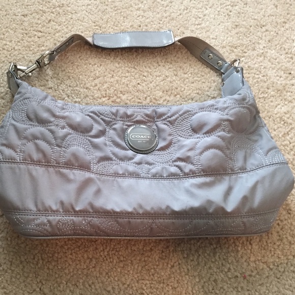 Coach | Bags | Authentic Grey Coach Canvas Purse | Poshmark