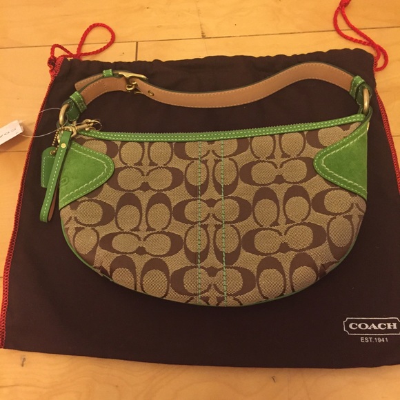 Coach | Bags | Coach Signature Suede Pouch Demi | Poshmark