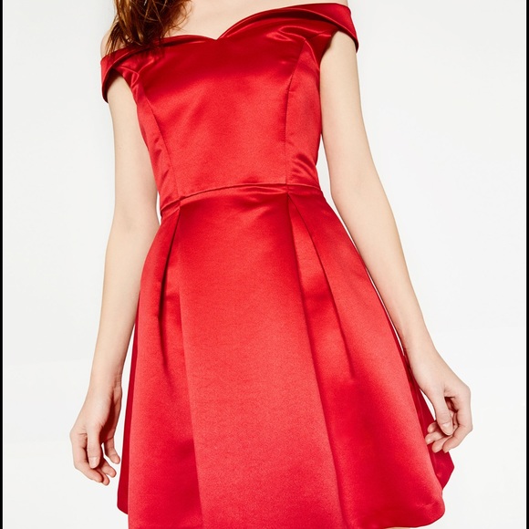 Zara | Dresses | Brand New Zara Red Satin Dress Medium Size | Poshmark