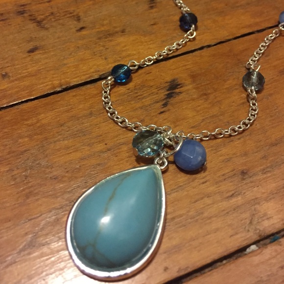 Chaps | Jewelry | Silver And Blue Chaps Necklace | Poshmark