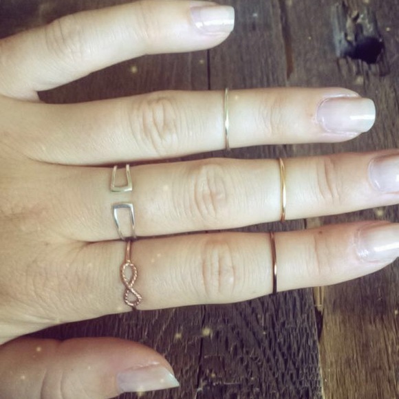 Handmade | Jewelry | Set Of 3 Midi Knuckle Rings Tricolor Trio | Poshmark