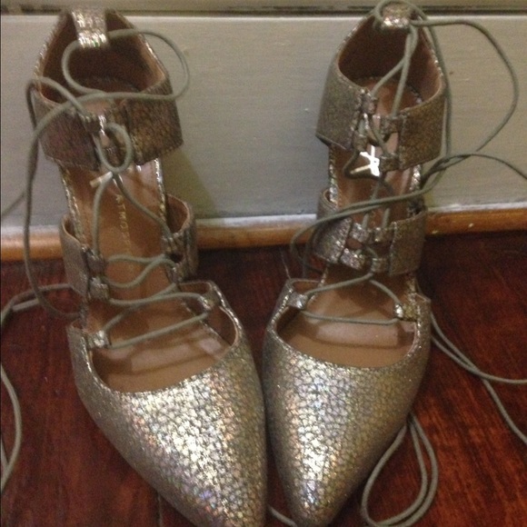Primark | Shoes | Glittery Lace Up Pumps | Poshmark