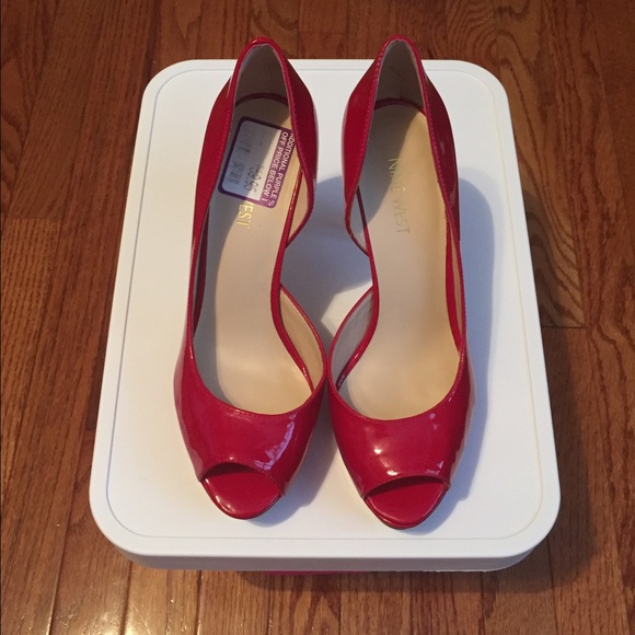 Nine West | Shoes | New Red Peep Toe Patent Leather Pumps | Poshmark