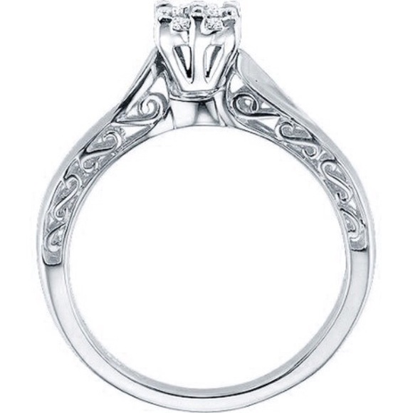 Jewelry | 1k White Gold Keepsake Diamond Engagement Ring | Poshmark