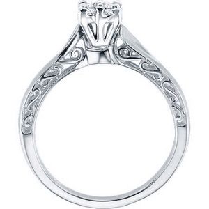 Jewelry | 1k White Gold Keepsake Diamond Engagement Ring | Poshmark