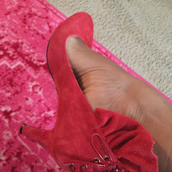 Mojo Moxy | Shoes | Dolce By Mojo Moxy Red Suede Pumps | Poshmark