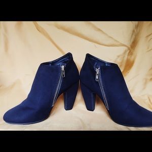 Mossimo Supply Co. | Shoes | Mossimo Black Suede High Heel Ankle Boots ...