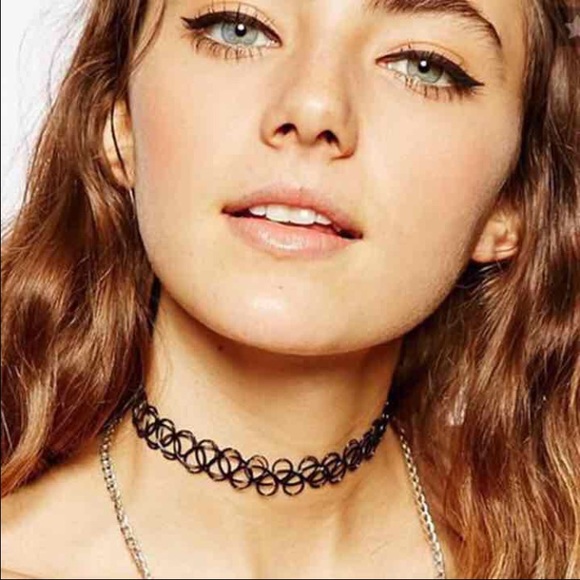PINK Victoria's Secret | Jewelry | Choker Tattoo Necklace Black Cute ...