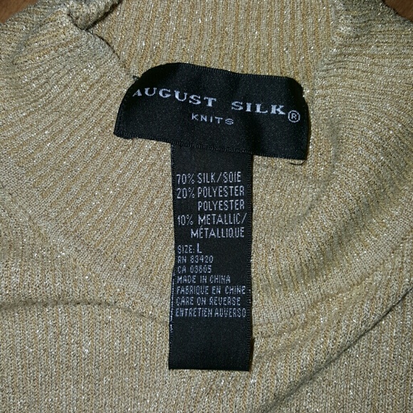 august silk | Tops | Gold Shimmer August Silk Sweater | Poshmark