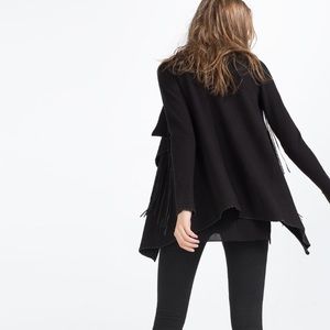 Zara | Jackets & Coats | Last One Zara Knitwear Collection Fringe ...