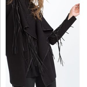 Zara | Jackets & Coats | Last One Zara Knitwear Collection Fringe ...