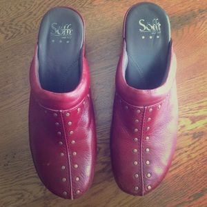 Sofft | Shoes | Sofft Red Leather Clog | Poshmark