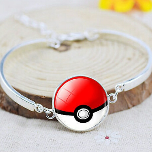 Jewelry Pokemon Pokeball Cuff Glass Bangle Silver Poshmark