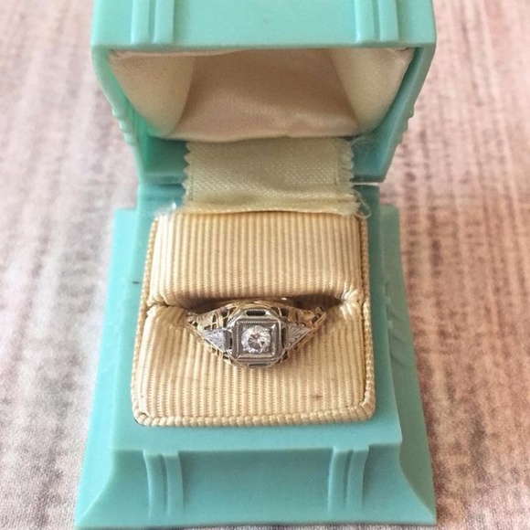Vintage | Jewelry | Vintage Deco 3s 40s Engagement Diamond Ring | Poshmark