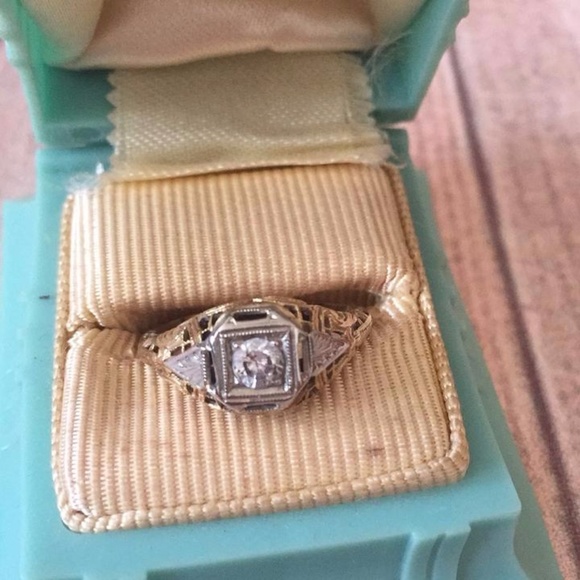 Vintage | Jewelry | Vintage Deco 3s 40s Engagement Diamond Ring | Poshmark