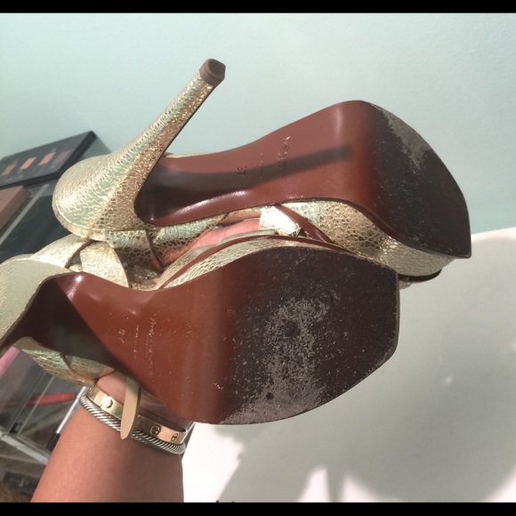 Yves Saint Laurent | Shoes | Authentic Gold Ysl Heels | Poshmark