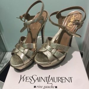 Yves Saint Laurent | Shoes | Authentic Gold Ysl Heels | Poshmark