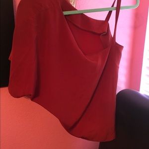 Khloe | Tops | Half Tank Half Shirt Maroon From A Boutique | Poshmark