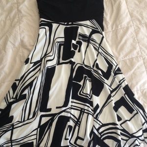 Cache | Dresses | Cache Black And White Strapless Dress | Poshmark