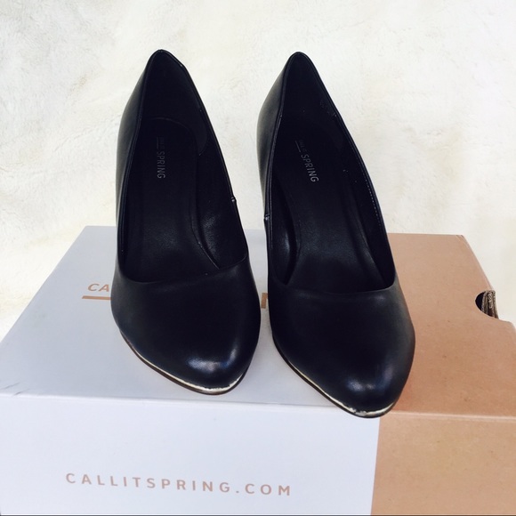Call It Spring | Shoes | Call It Spring Himber Black Faux Leather Pumps ...