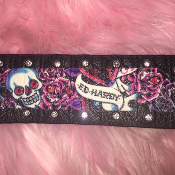 Ed Hardy | Jewelry | Ed Hardy Leather Cuff | Poshmark