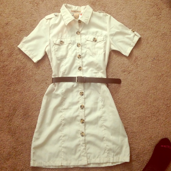 Dresses | Army Uniform Style Beige Short Dress | Poshmark