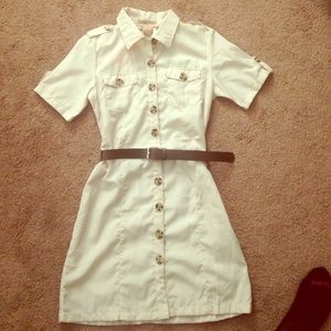 Dresses | Army Uniform Style Beige Short Dress | Poshmark