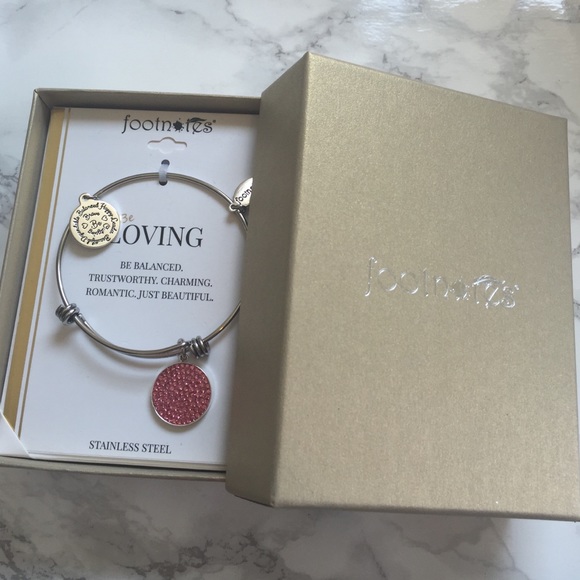 Footnotes | Jewelry | Pink Rhinestone Be Footnotes Bracelet | Poshmark