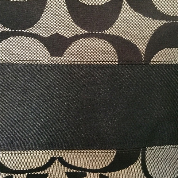 Coach | Bags | Coach Black And Grey Fabric Logo Handbag | Poshmark
