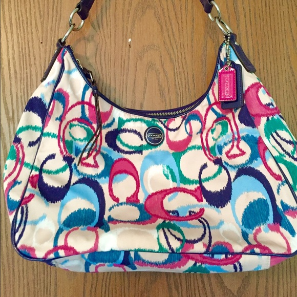 Coach | Bags | Coach Multiple Colored Logo Handbag | Poshmark