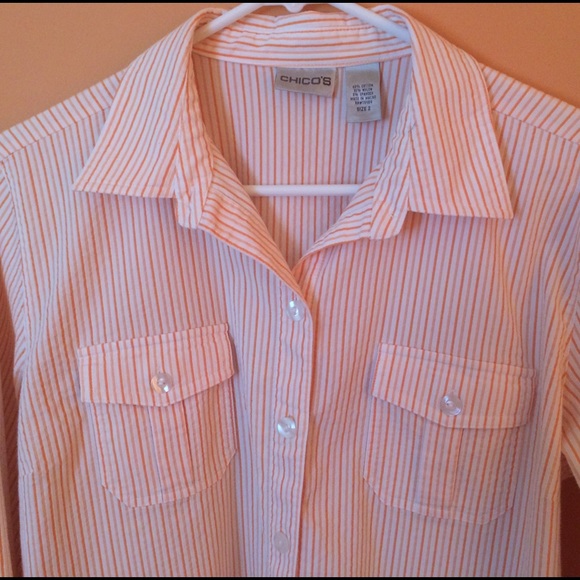 Chico's | Tops | Chicos Striped Blouse | Poshmark