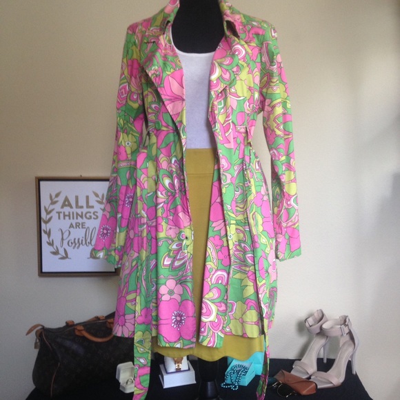 Pappagallo | Jackets & Coats | Colorful Flirty Trench Coat | Poshmark