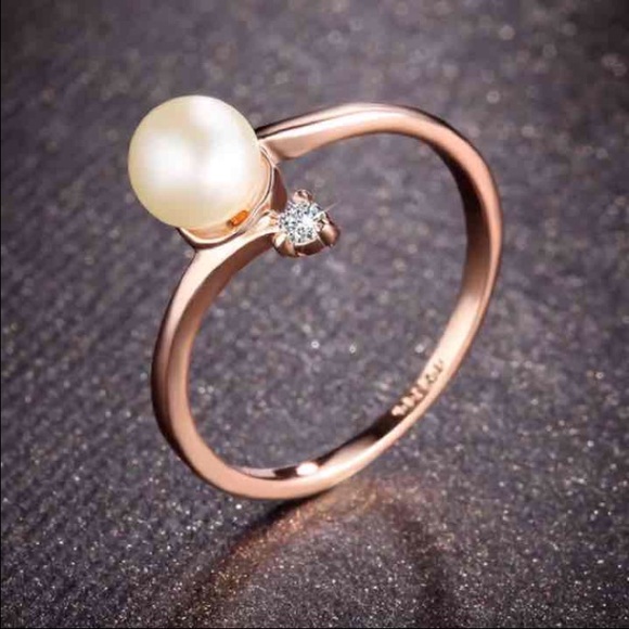Jewelry | Gold Pearl Engagement Promise Ring | Poshmark