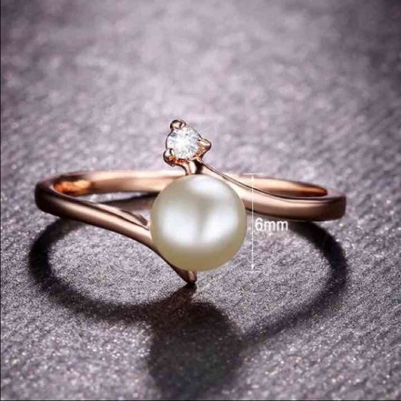 Jewelry | Gold Pearl Engagement Promise Ring | Poshmark