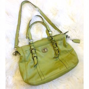 78% off Coach Handbags - COACH LEMON YELLOW LIME LEATHER PURSE from T's ...