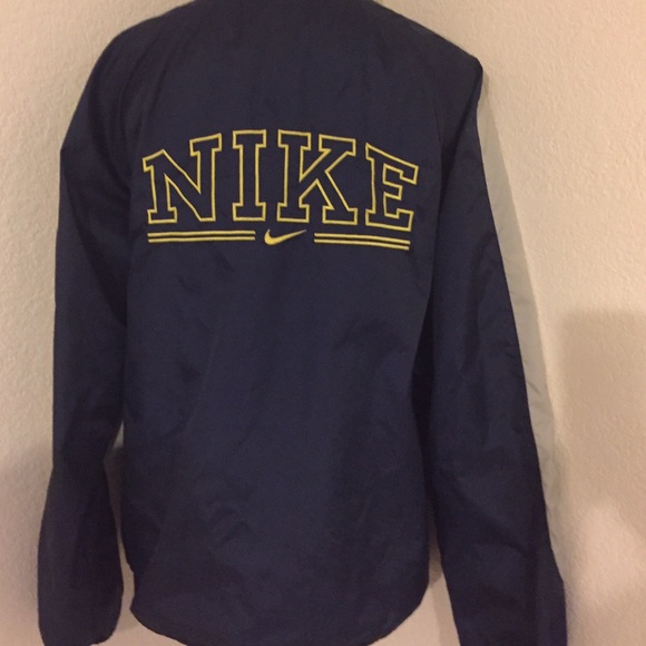 Nike | Jackets & Coats | Nike Back Logo Blue Jacket | Poshmark